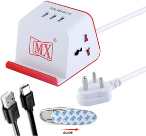 MX Cube Extension Board 1.5 MTR/Universal Socket/(3 USB-5v 3.4A)+Type C ...