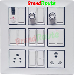 BrandRoute 18 Modular Plate Boards Switch Socket Regulator MCB Wall ...