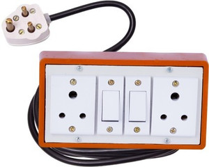 Electro Factory Brown Heavy Duty Extension Board (2+2) 5 Meter Wire 2 ...