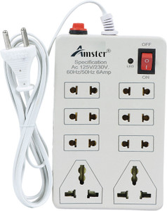Amster Mini Book Extension Board: 8 Sockets, 1 Switch, Fuse Protection ...