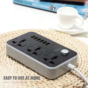 Triangle Ant ™ Power Strip Extension Cord with 6 USB Port|3 Universal ...