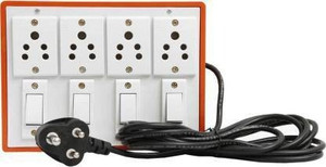 cromium Brown PVC Extension Board | Long Copper Wire With 6AMP 3 PIN ...