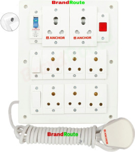 BrandRoute Anchor Power Strip Fitted-2 Power Socket (16 Amp),6 Socket ...