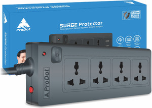 PRODOT Strip Surge Protector with Master Switch, 4 Socket Extension ...