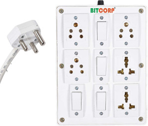 BITCORP Extension Board 6A, 5 Way Socket, 4 Switch (1500W) With 1 Meter ...