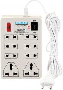 carexo 250 volts Three pin Multi Plug Point 2 Socket Extension Boards ...