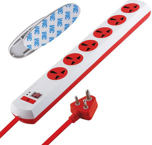 MX 6 Way Outlet Power Strip with Universal Socket, Master Switch, Fuse ...