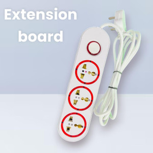 Aoriyon HU-E9J 3 Socket Extension Cord 6 Ampere with 1 Switch, LED ...
