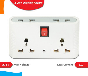 DIGWAY 4 UNIVERSAL SOCKET 1 SWITCH MULTI PLUG EXTENSION BOARD Three Pin ...