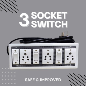 Ziltos 3 Switch 3 Shoket with 3 Yard wire 3 Socket Extension Boards ...