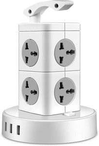 Magicwand Power Cube with 2 USB-A,1 USB-C Port, 8 Power Outlets with ...