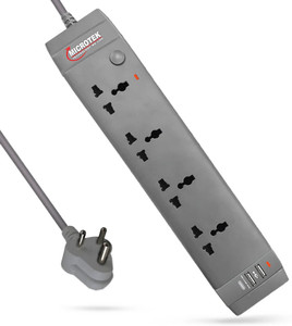Microtek Spike Guard Grey Edition With 4 Socket + USB + Type 'C Charger ...