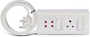 JELECTRICALS Premium Modular Extension Board With 3 Core Wire 3 Socket ...