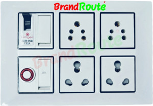 BrandRoute Modular Switch Socket Board Wall Mount Assembled 4 Socket ...