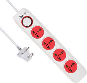 Amster 3-Pin Plug Extension Board with Main Switch, 2.5Mtr Power cord 4 ...