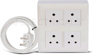 JELECTRICALS Premium Modular Extension Board With 3 Core Wire 4 Socket ...