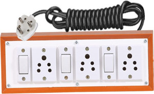 Avadh 3+3 3 Switch (6A)3 Socket (6A) - 3 pin Top Plug 3 Socket ...