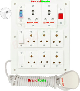 BrandRoute Power Extension Boards Anchor Component Fitted 16 Amp Plug 8 ...
