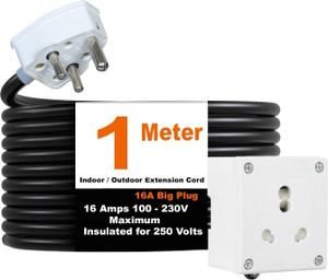 JELECTRICALS 16Amp Single Socket 1500 Watt 1 Meter- 1 Socket Extension ...