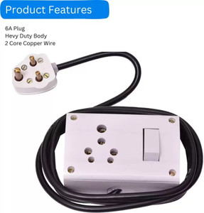 JELECTRICALS Heavy Duty PVC Extension Board With 16 AMP Socket and ...