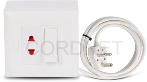 Cordnet Premium Modular Extension With Two Pin Socket and Switch With ...