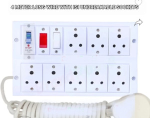 BAHUL Pvc shockproof extension with MCB WITH UNBREAKABLE SWITCHES ISI ...