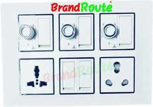 BrandRoute 12 Modular Switch Socket Board Wall Mount Assembled 2 Socket ...