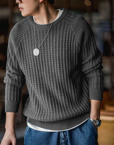 FREAKS Self Design Round Neck Casual Men Grey Sweater - Buy FREAKS Self ...