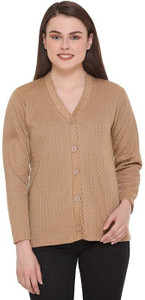 Designer RANG Solid V Neck Casual Women Brown Sweater - Buy Designer ...