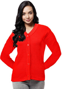 Aaradhana Solid V Neck Casual Women Red Sweater - Buy Aaradhana Solid V ...