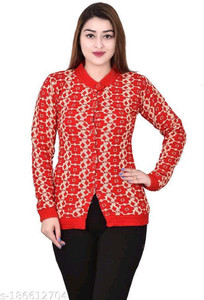 AYUB FASHION Self Design Round Neck Casual Women Maroon Sweater - Buy ...