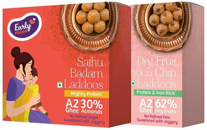 Early Foods Pack of 2 - Sathu & Dry Fruits Choco Chip Laddoos Box Price ...