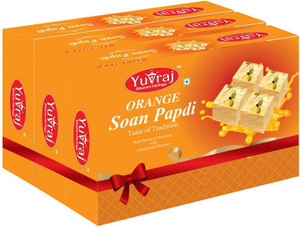 Yuvraj Food Product Orange Flavoured Soan papadi (patisa ) sweets ( 200 ...