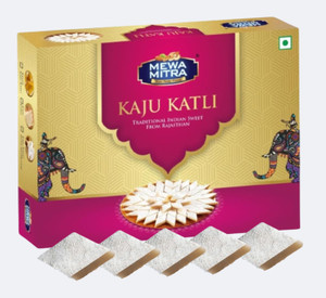 Mewa Mitra Kaju Katli Barfi With Silver Coating 400g (Pack of 1) Box ...