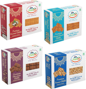 FRUTZEE 80 gm Coconut, Chocolate Peanut And Peanut Crush Chikki - Combo ...