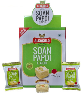 ALKA FOODS Premium quality soan papdi elaichi flavor (50 pcs x 1 box ...