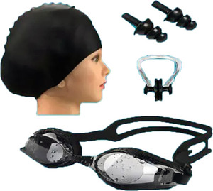 OSWALD BY SHIRAJ Assorted colour Swim Goggle, Cap, Nose Clip, Ear Plug ...