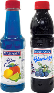 MANAMA Blue Curacao Syrup and Blueberry Crush, Mixer for Mocktails and ...