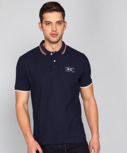 Kenneth Cole Solid Men Polo Neck Blue T-Shirt - Buy Kenneth Cole Solid ...