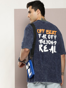 Kook N Keech Typography Men Round Neck Dark Blue T-Shirt - Buy Kook N ...