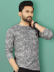 VeBNoR Printed Men Round Neck Grey T-Shirt - Buy VeBNoR Printed Men ...
