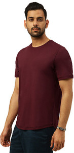 Harfun Solid Men Round Neck Maroon T-Shirt - Buy Harfun Solid Men Round ...