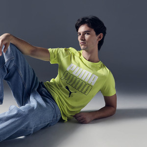 PUMA Printed Men Crew Neck Yellow T-Shirt - Buy PUMA Printed Men Crew ...