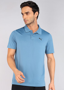 PUMA Solid Men Polo Neck Blue T-Shirt - Buy PUMA Solid Men Polo Neck ...