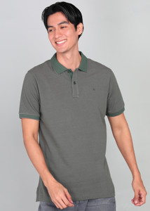 Raymond Self Design Men Polo Neck Dark Green T-Shirt - Buy Raymond Self ...