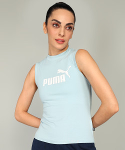 PUMA Printed Women Crew Neck Blue T-Shirt - Buy PUMA Printed Women Crew ...
