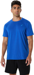 Asics Solid Men Round Neck Blue T-Shirt - Buy Asics Solid Men Round ...