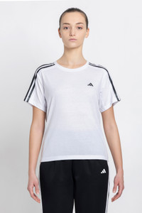 ADIDAS Striped Women Crew Neck White T-Shirt - Buy ADIDAS Striped Women ...