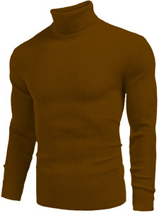 FREAKS Woven High Neck Casual Men Brown Sweater - Buy FREAKS Woven High ...