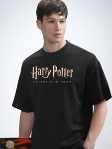 HARRY POTTER X ROYAL STANCE Graphic Print Men Round Neck Black T-Shirt ...